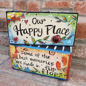 Painted Brick, Garden Brick, Beach, Flip Flops, Beach Gift - Etsy