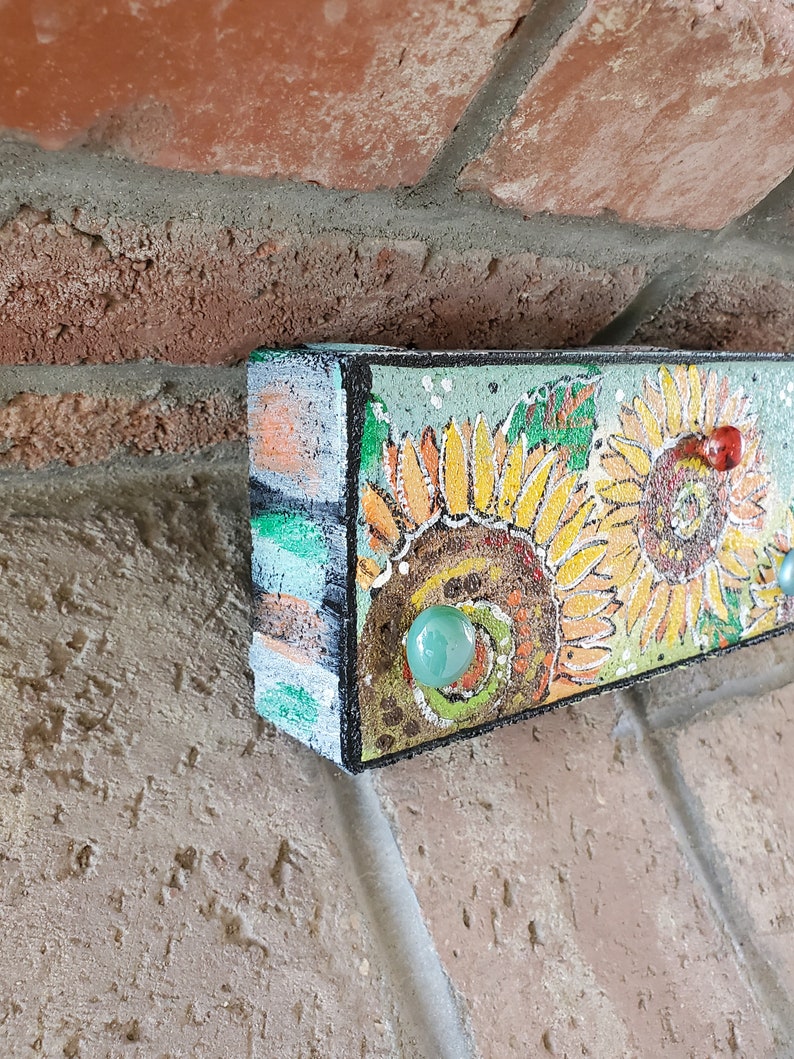 Sunflower Brick Sunflower Painted Brick Brick Art - Etsy