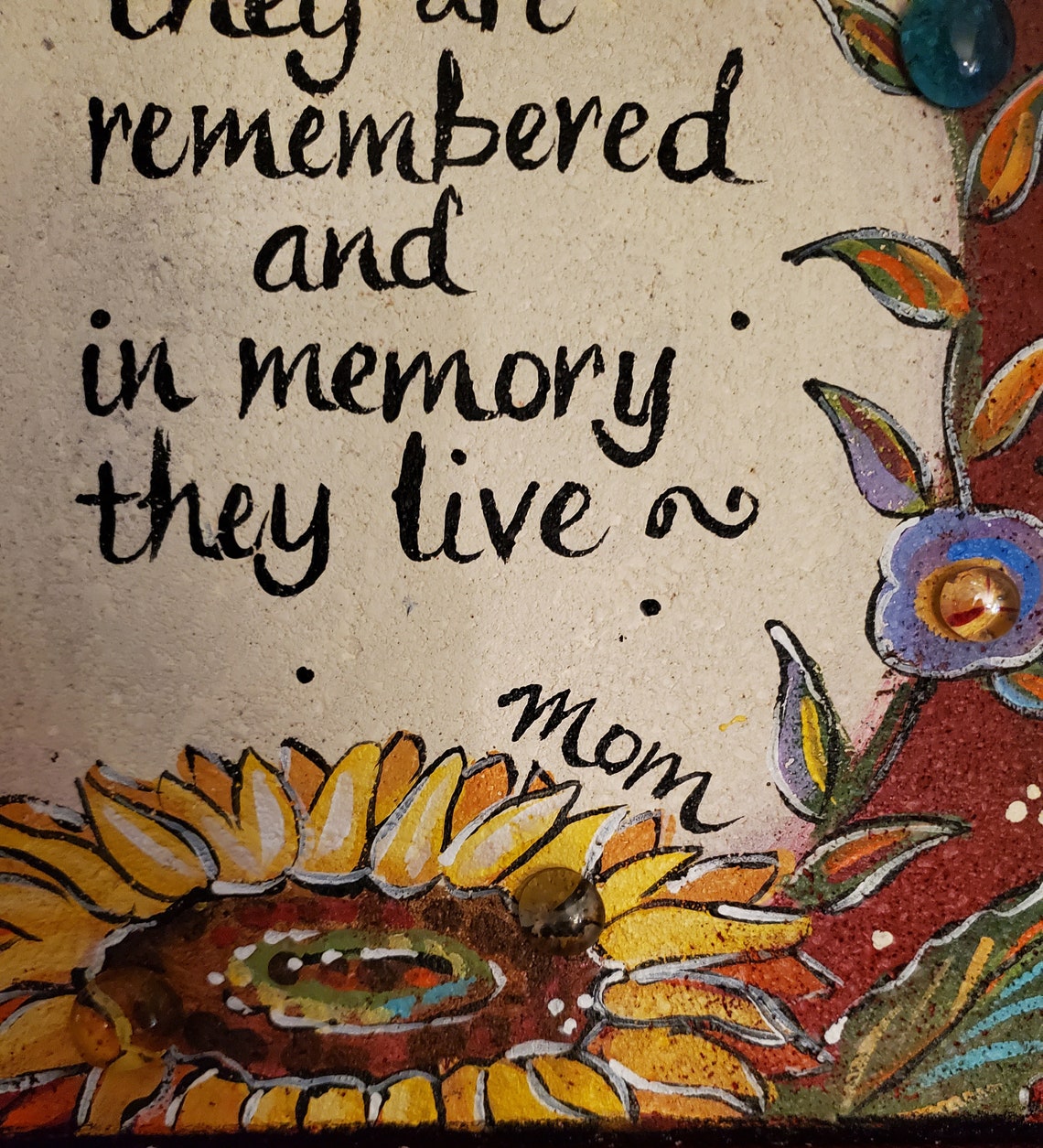 Sympathy Garden Stone Memorial Stone Sunflower - Etsy