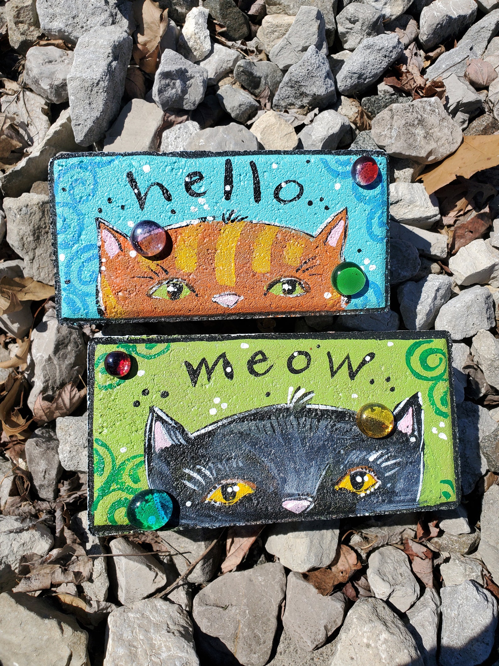 Painted Brick, Garden Brick, Cat, Cat Lovers, Cat Ladies, Garden Gift ...