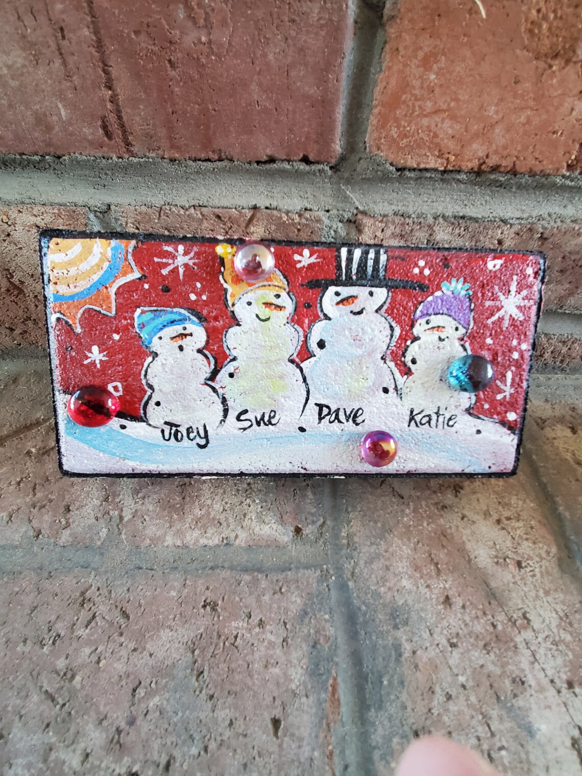 Snowman Family Brick - Etsy