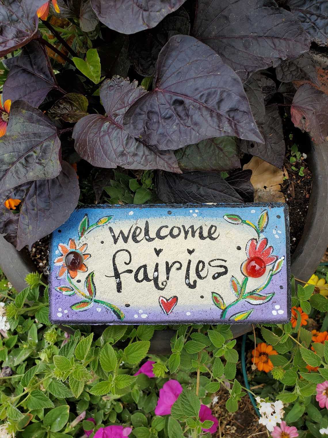 Fairy Garden Painted Brick Fairies Welcome Fairies | Etsy