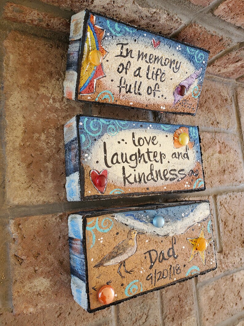 Painted Bricks Sympathy Sympathy Gift Beach Beach Theme | Etsy