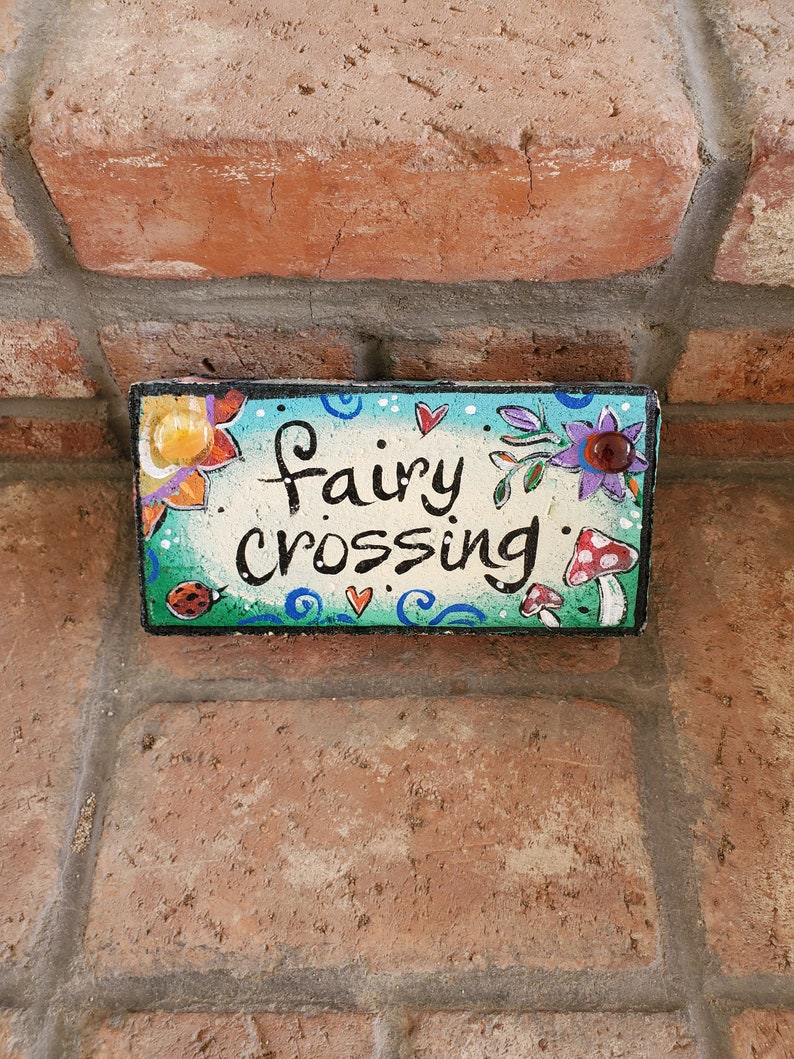 Fairy Garden Painted Brick Fairies Fairy Crossing - Etsy