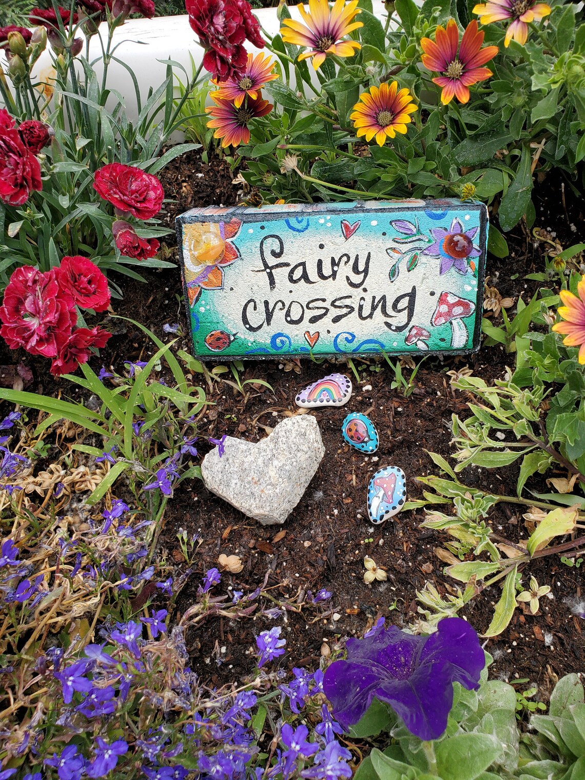 Fairy Garden Painted Brick Fairies Fairy Crossing - Etsy