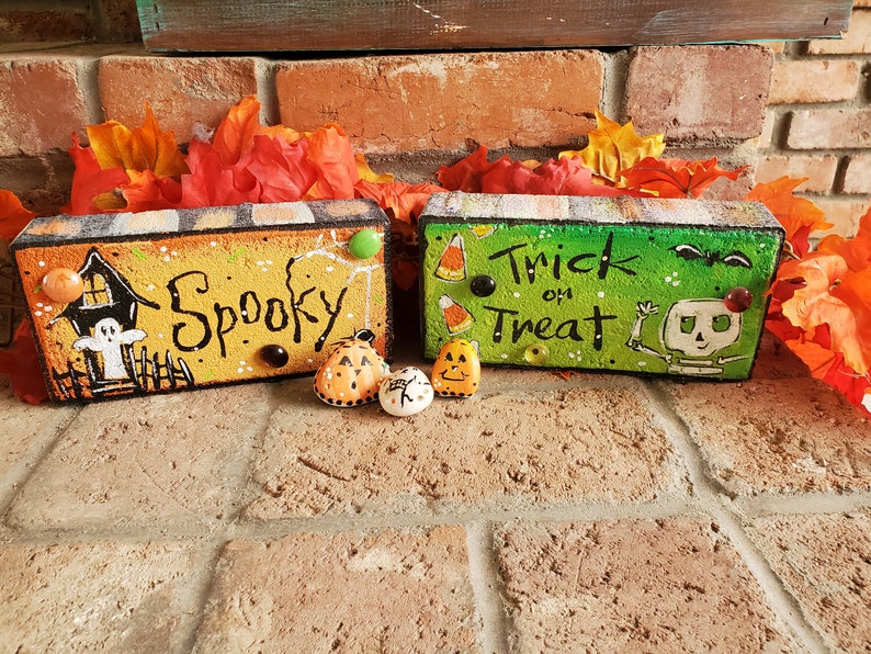 Garden Brick Spooky Halloween Decor Halloween Brick - Etsy