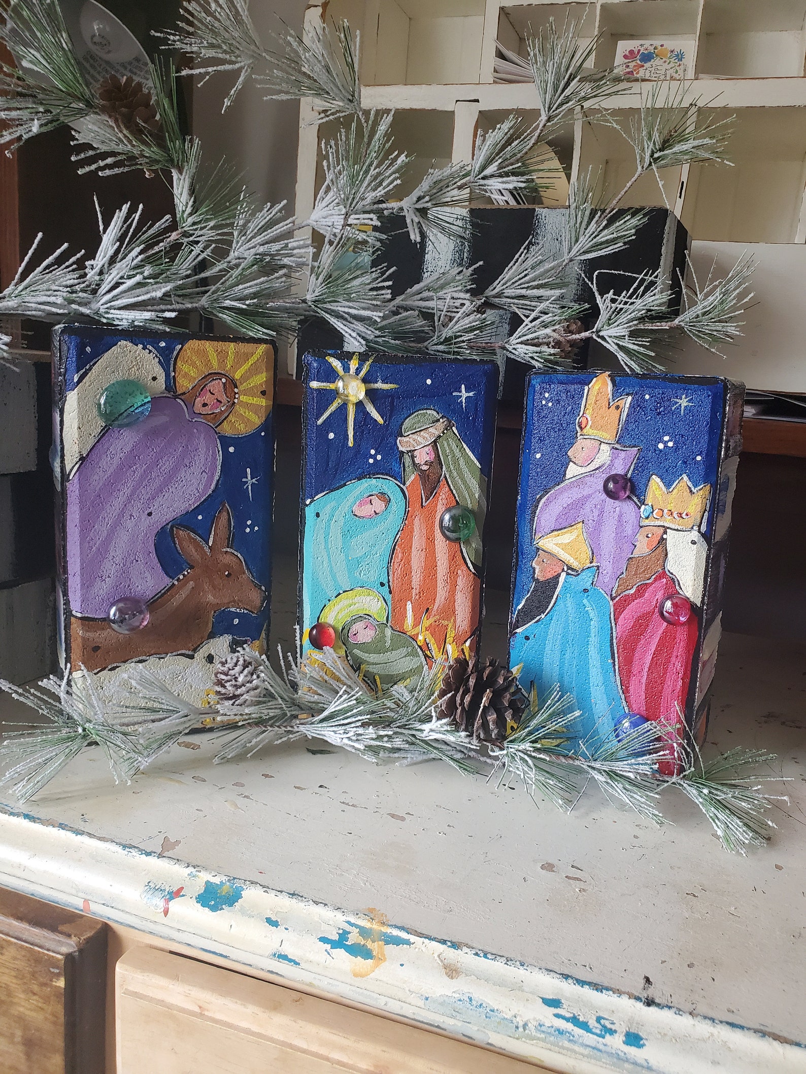 Nativity Set Nativity Brick Set Nativity Bricks - Etsy