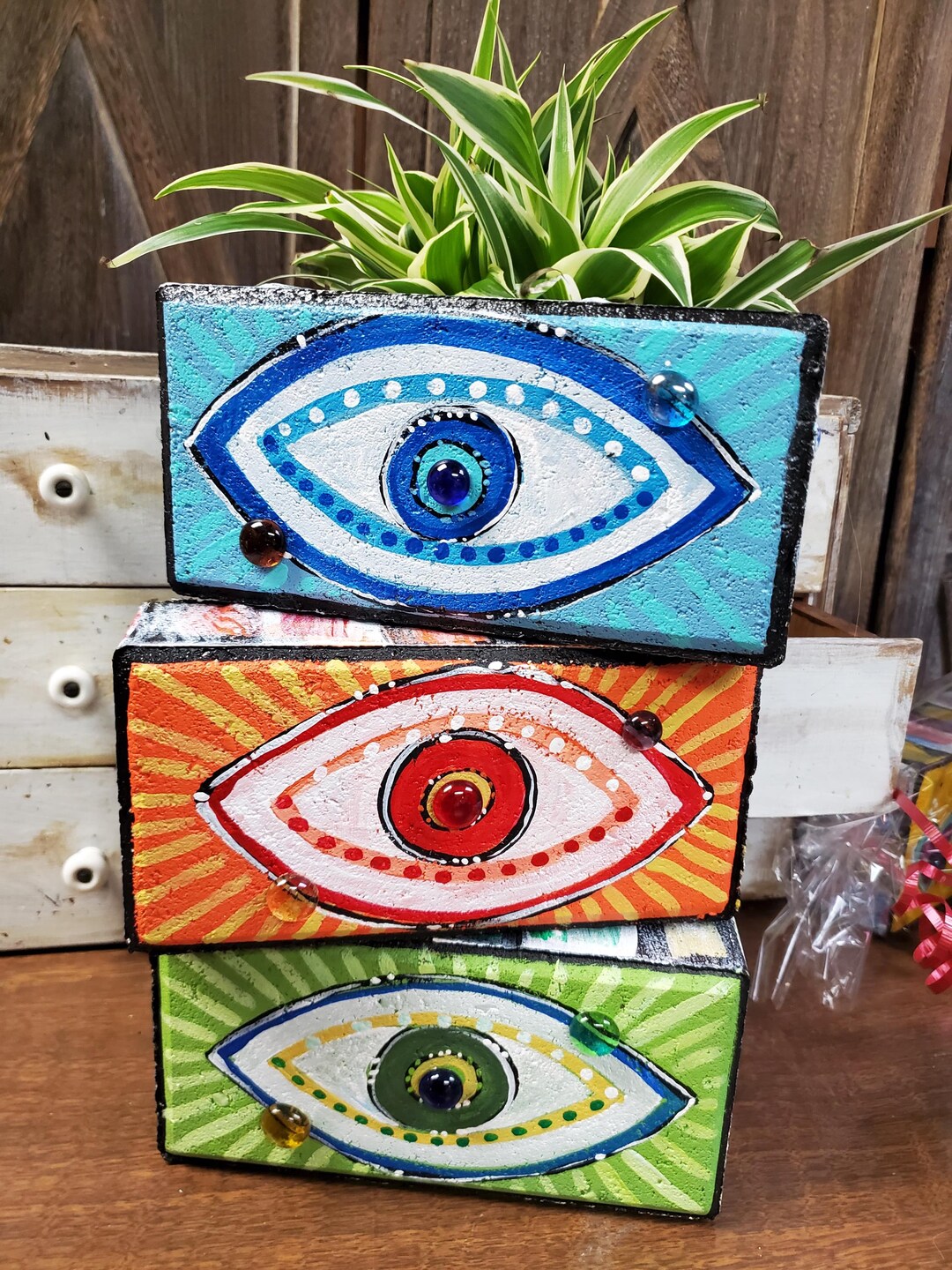 Evil Eye Brick, Garden Brick, Evil Eye Gift, Evil Eye Decor - Etsy