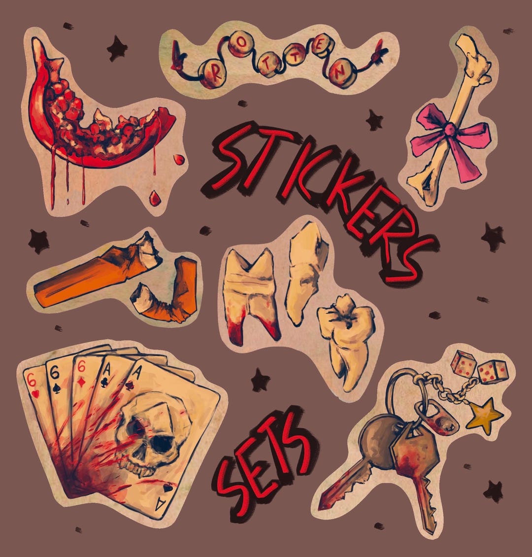Cannibalism Rotten Sticker Pack (7) - Etsy
