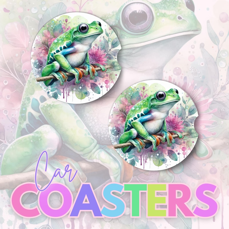 Car Coasters With Frog - Etsy