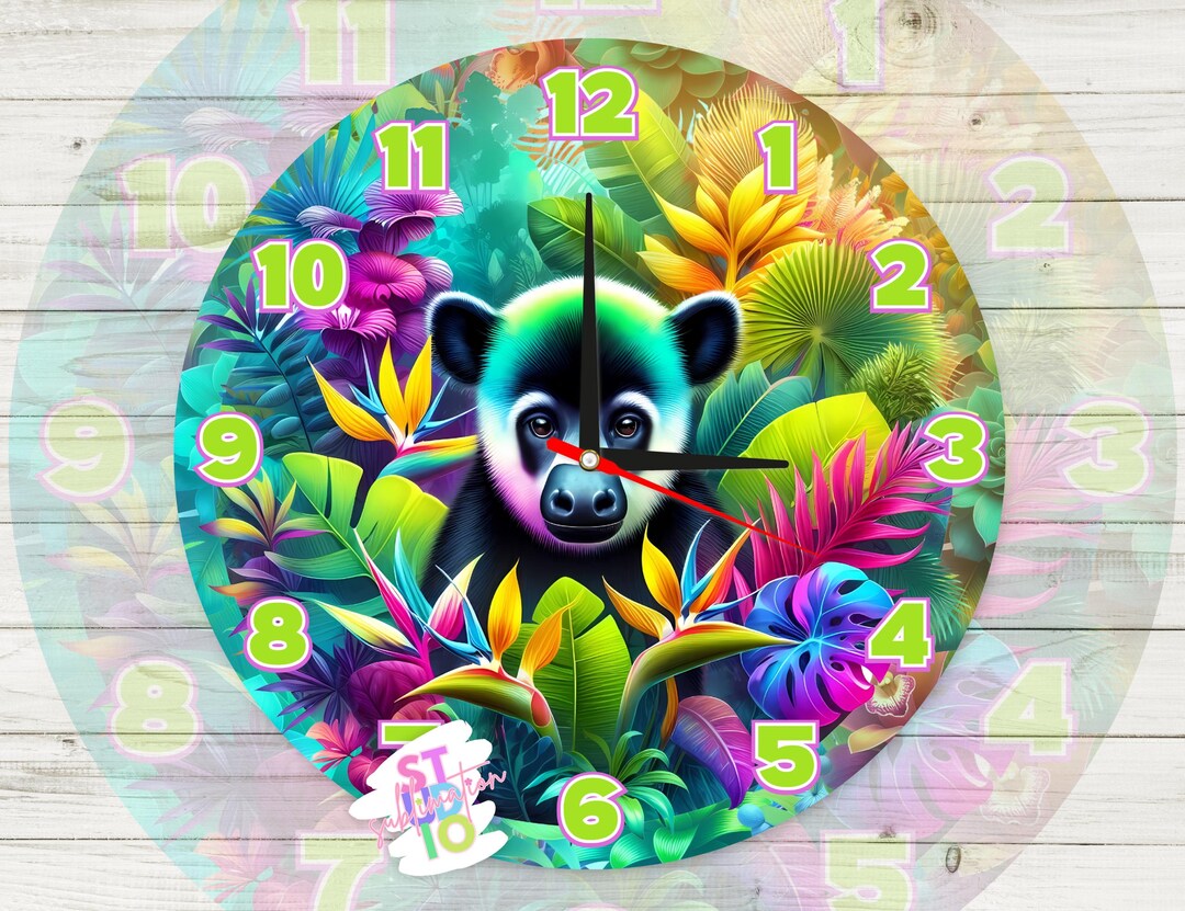 Tapir Sublimation Clock PNG Digital Download Sublimation Design PNG ...