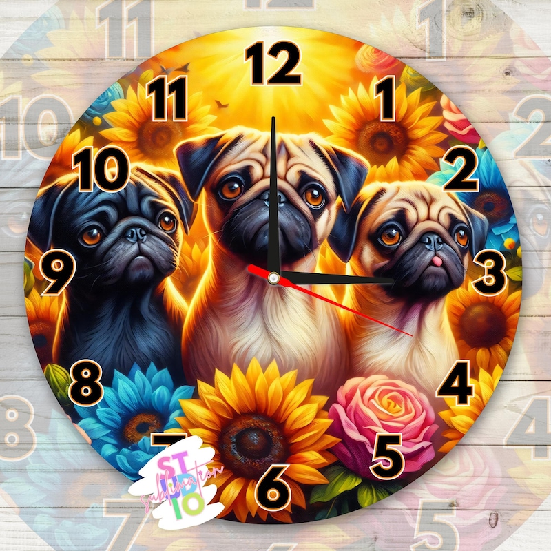 Pug Clock - Etsy