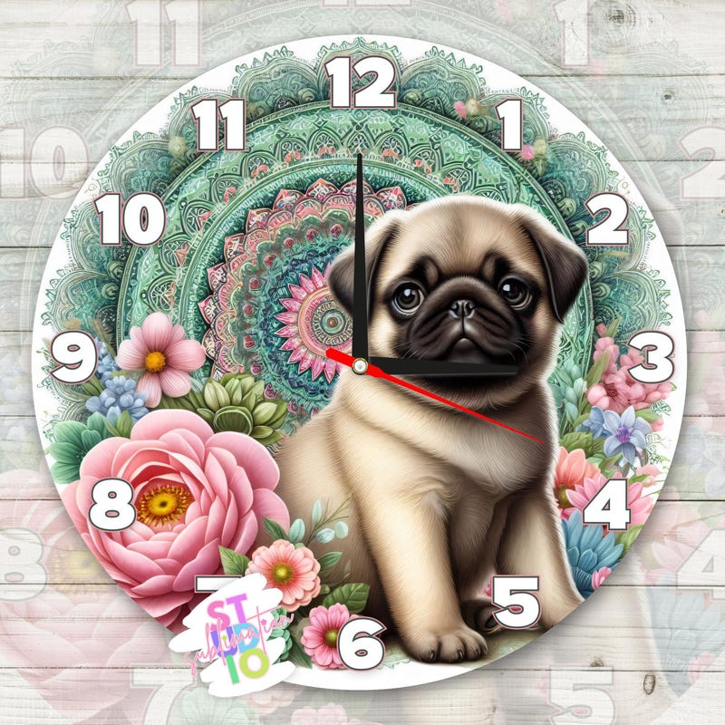 Pug Clock - Etsy