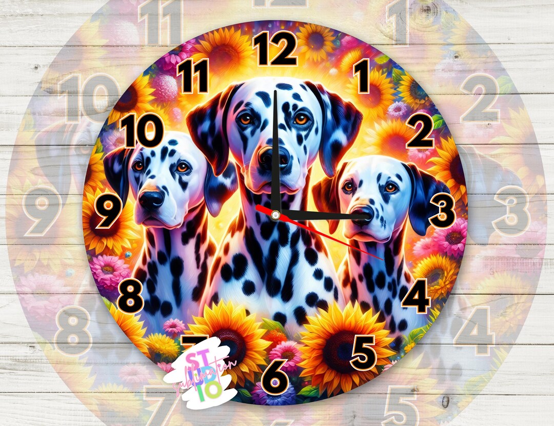 Dalmatian Dog Clock PNG Digital Download Sublimation Design PNG Animal ...