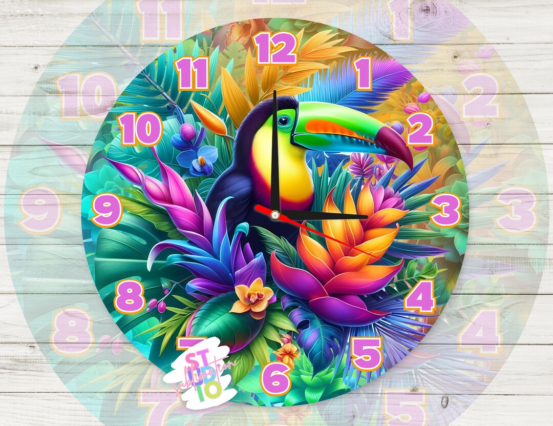 Toucan Sublimation Clock PNG Digital Download Sublimation Design PNG ...