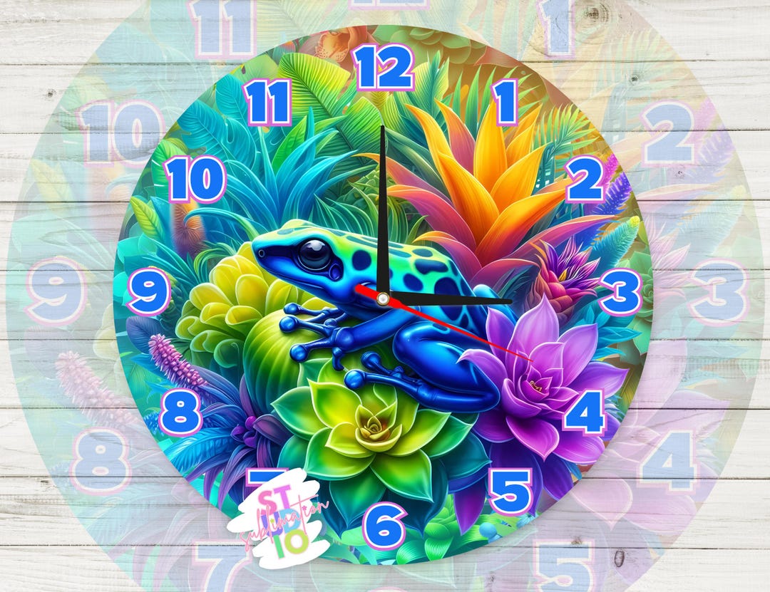 Poison Dart Frog Sublimation Clock PNG Digital Download Sublimation ...