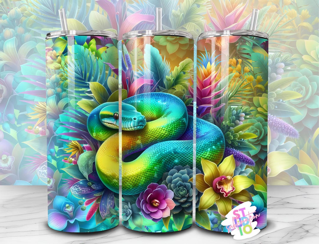 20 Oz Python Tumbler Sublimation Image Wrap Digital Download PNG Animal ...