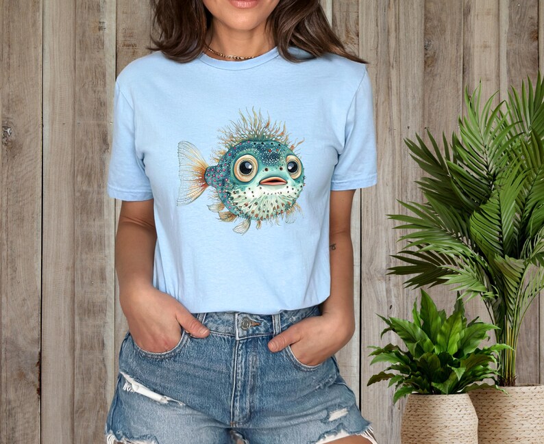 Puffer Fish T-shirt, Boho Tee, Fish T-shirt, Boho Fish, Oceancore ...