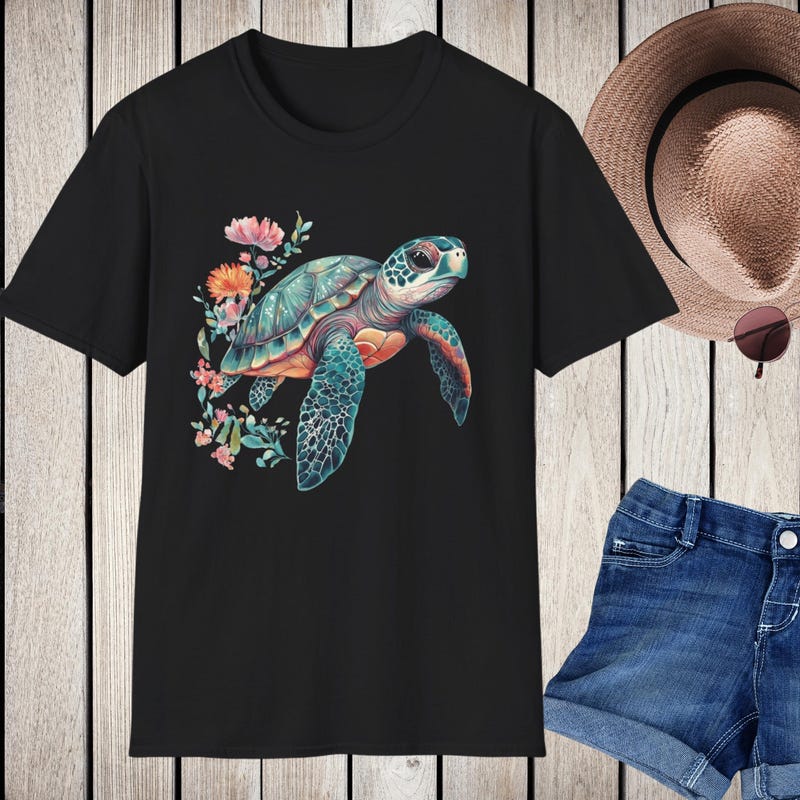Turtle Tshirt - Etsy