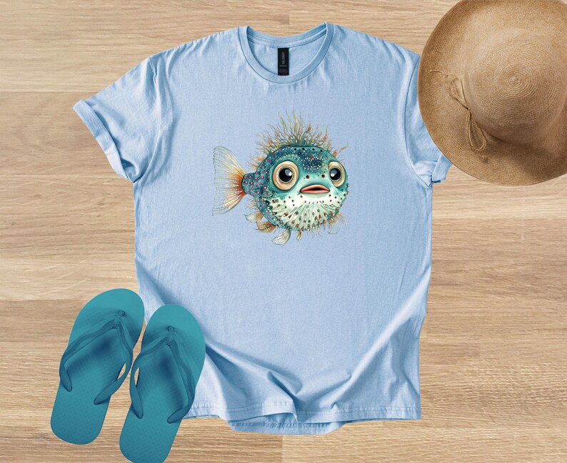 Puffer Fish T-shirt, Boho Tee, Fish T-shirt, Boho Fish, Oceancore ...