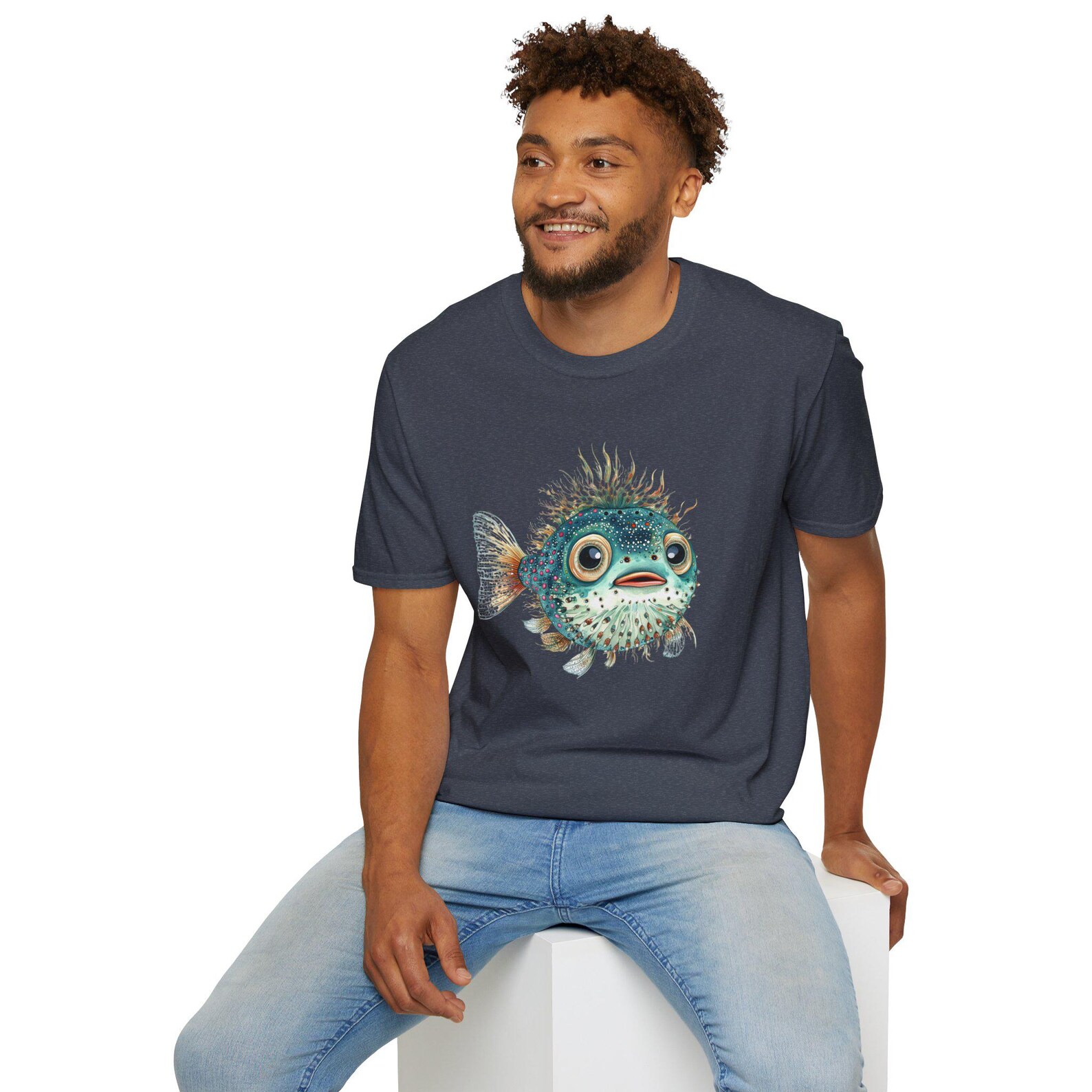 Puffer Fish T-shirt, Boho Tee, Fish T-shirt, Boho Fish, Oceancore ...