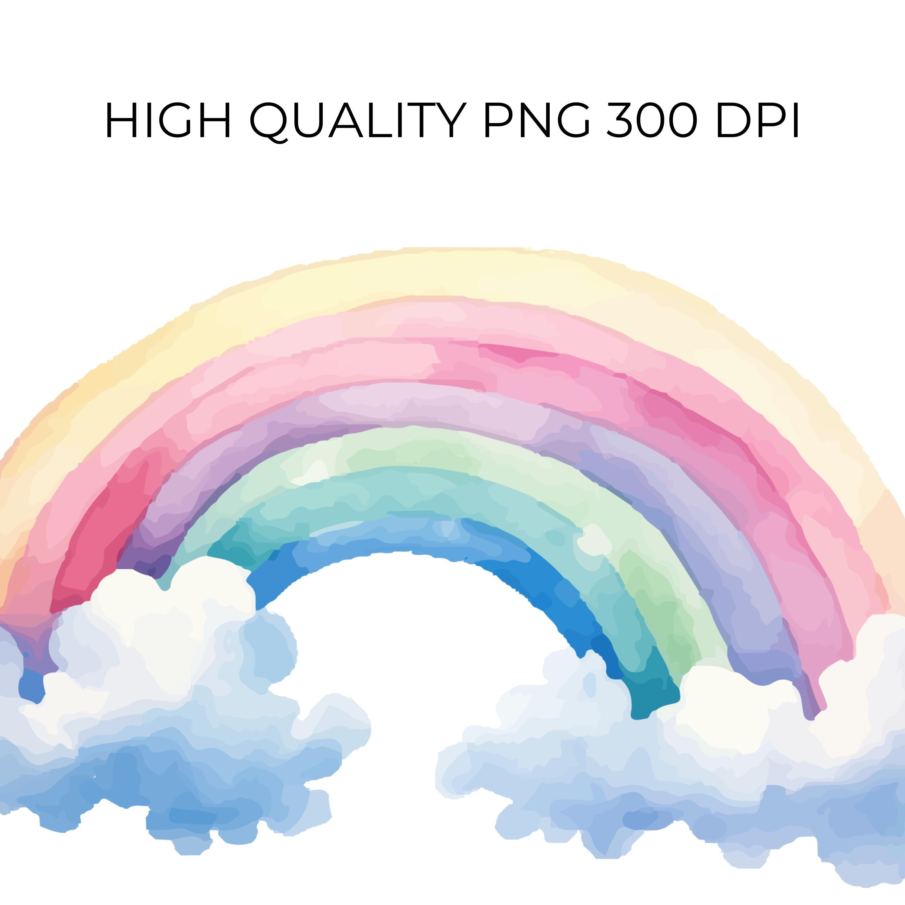 12 Colorful Watercolor Rainbow Cloud SVG Bundle, SVG PNG Bundle for ...