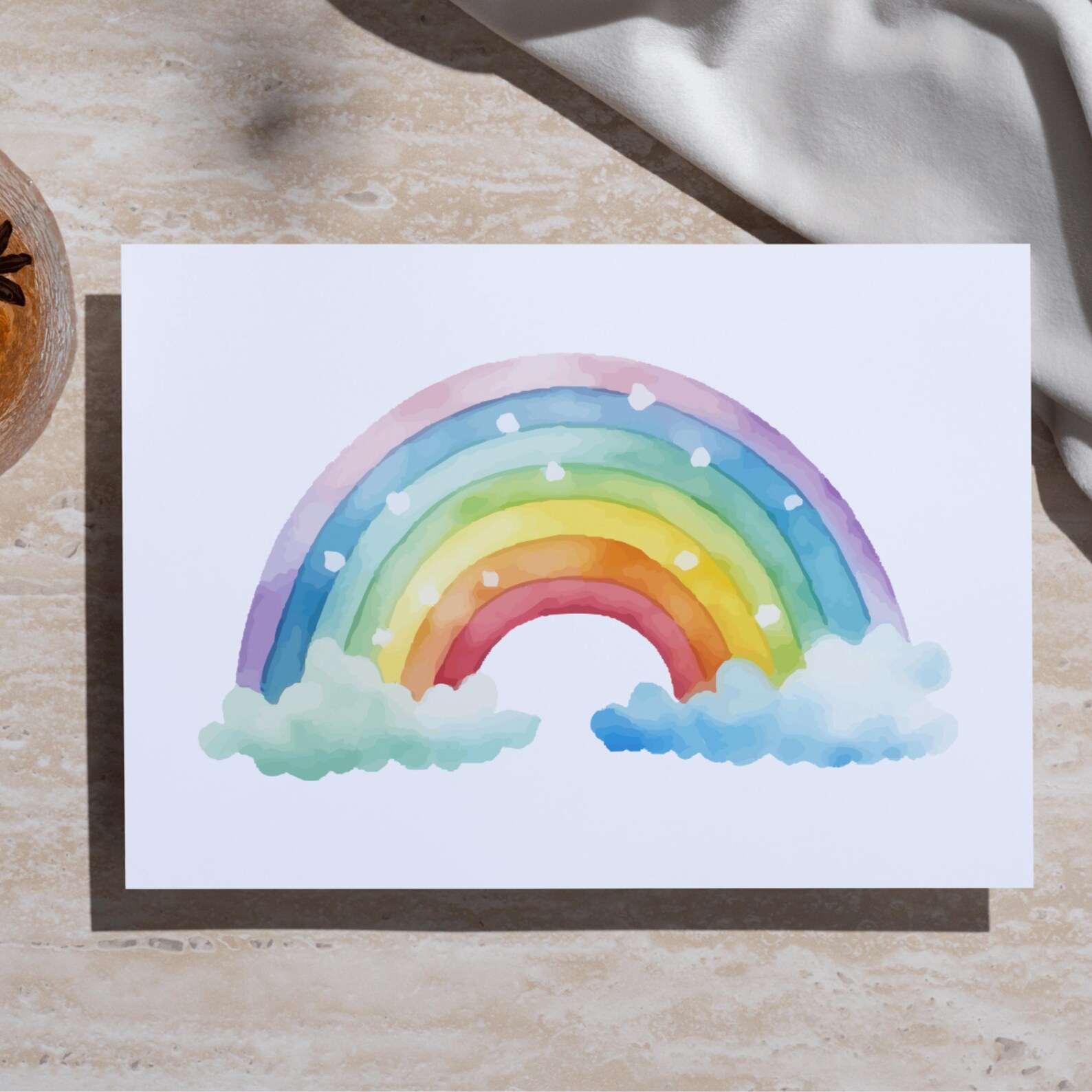 12 Colorful Watercolor Rainbow Cloud SVG Bundle, SVG PNG Bundle for ...