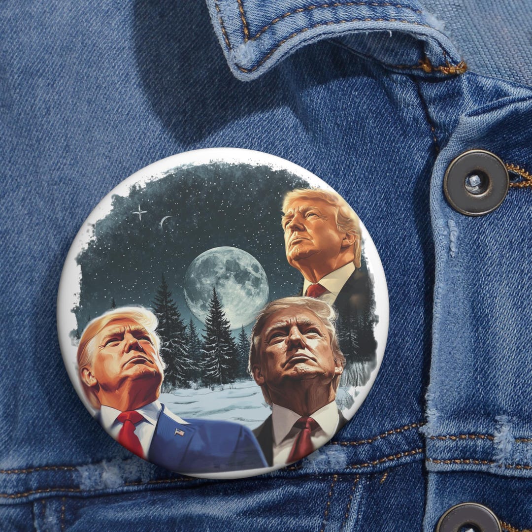 Three Trump Moon Pin MAGA Patriot Button Donald Trump 2024 Conservative ...