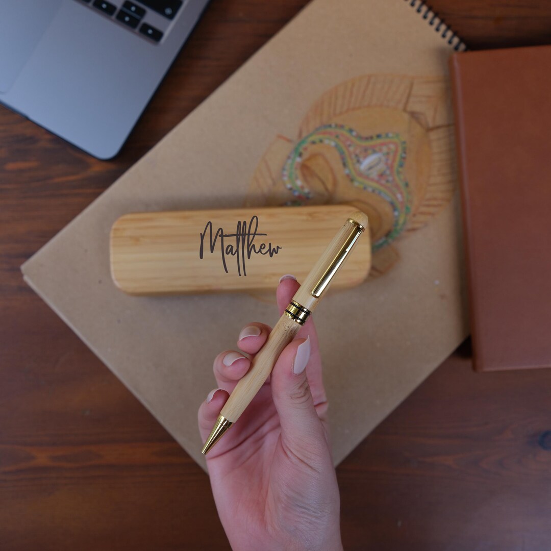 Christmas Gift, Wood Pen Set,monogrammed Pen Set,desktop Pen Holder ...