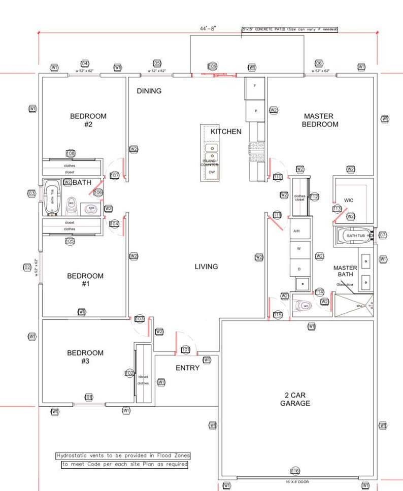 4 Bedroom 2 Bathroom 1670 SF Traditional Architectural Plans - Etsy UK
