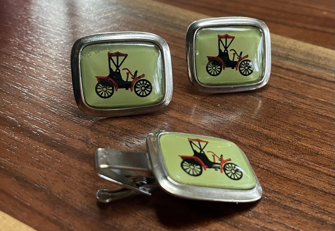Model T Cufflinks and Tie Bar Set - Etsy