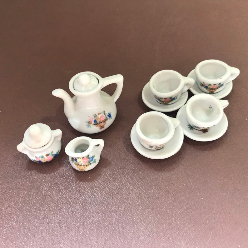 Child's Dollhouse Porcelain Tea Party Tea Set - Etsy