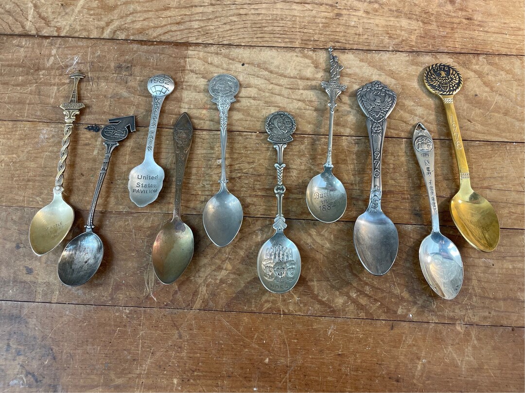 Lot of 10 Assorted Commemorative Souvenir Spoons - Etsy