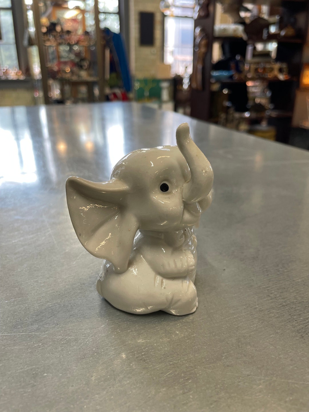 Baby White Elephant Figurine - Etsy