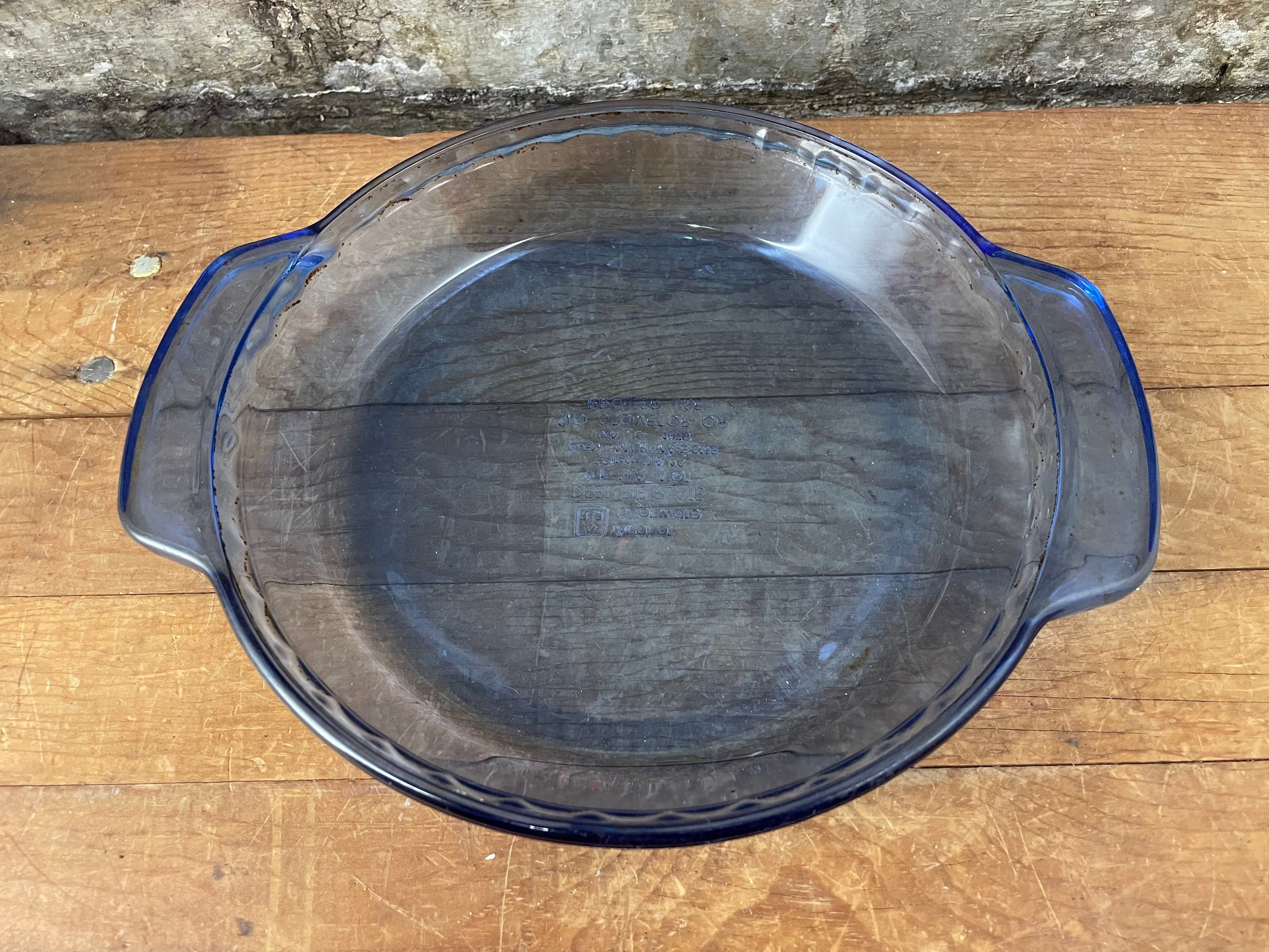 Anchor Hocking Blue Ovenware Glass 1 Quart Pie Pan - Etsy