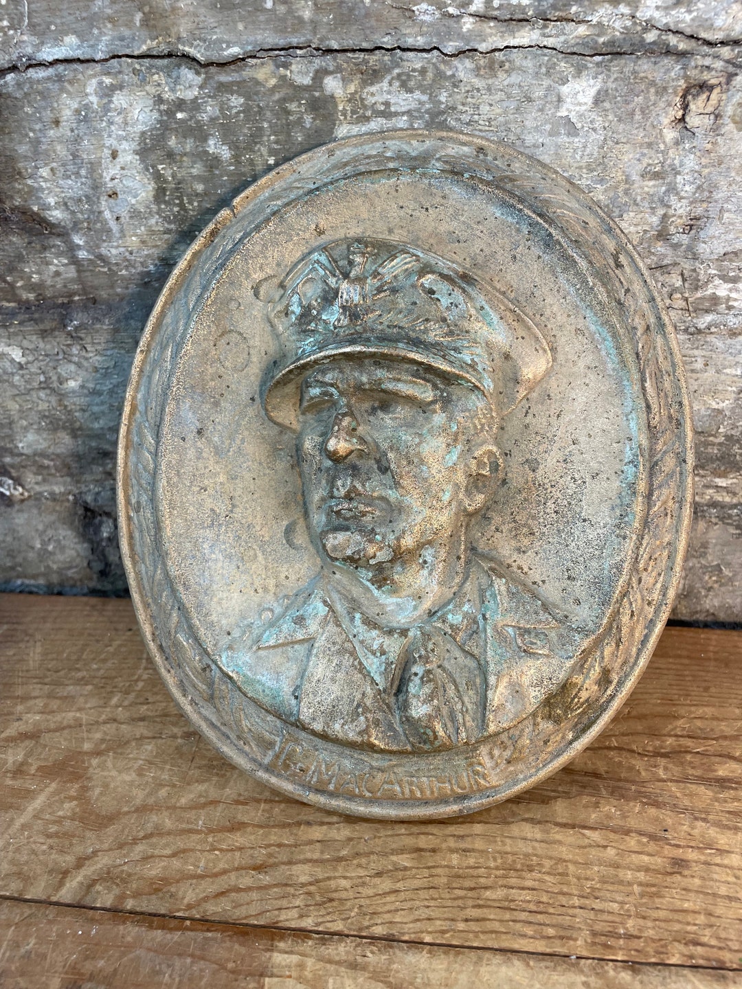 Vintage Cast Bronze Brass Bas Relief of General Douglas Macarthur - Etsy