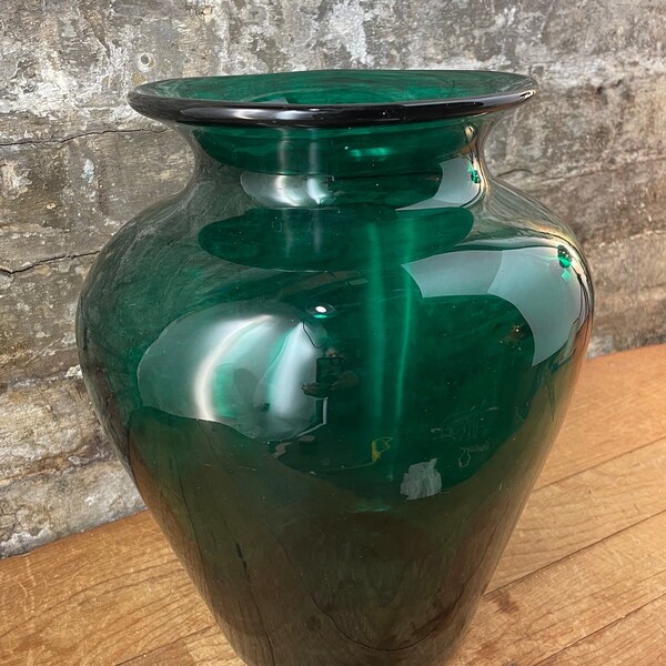 Green Art Glass Vase - Etsy