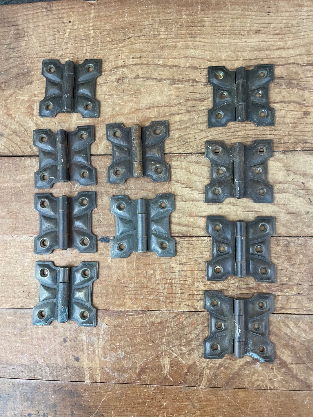 10 Vintage Metal Hinges - Etsy