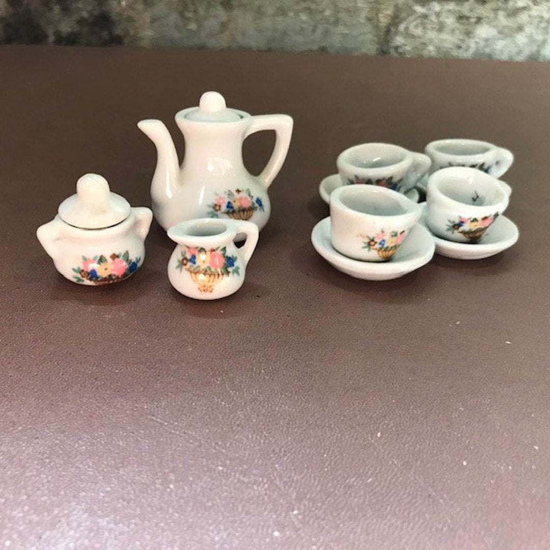 Child's Dollhouse Porcelain Tea Party Tea Set - Etsy