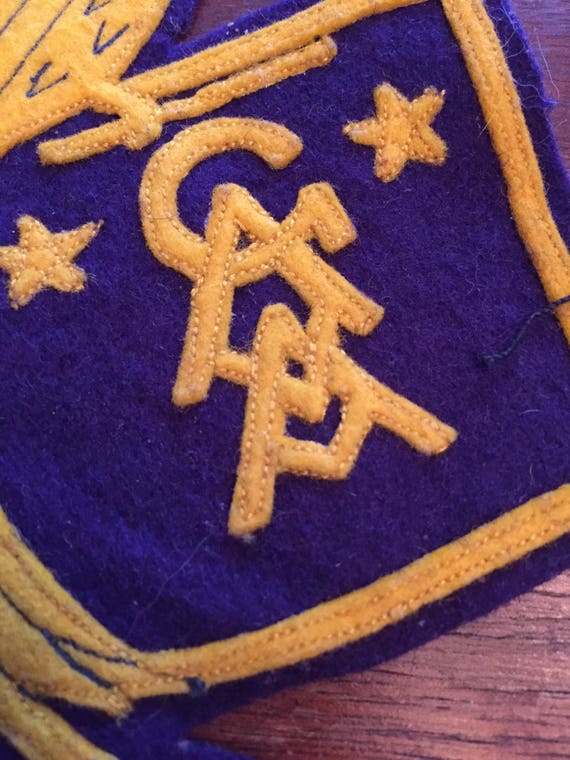 Purple and Gold Patch with Bird - Gem