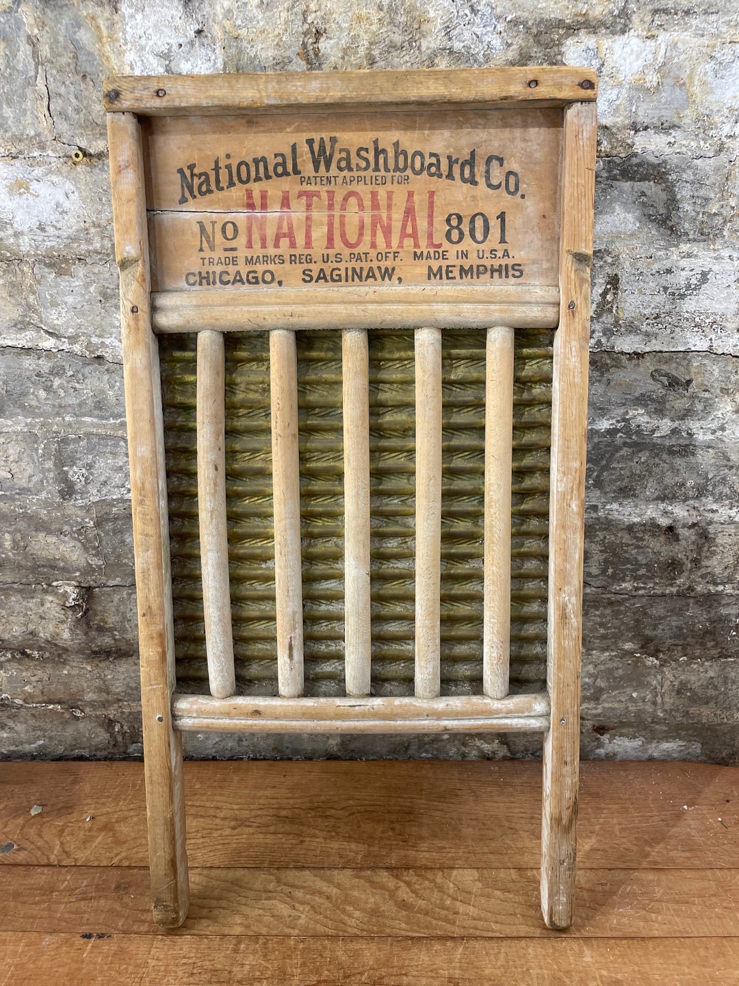 Vintage National Washboard Co Wooden and Brass Washboard No 801 - Etsy