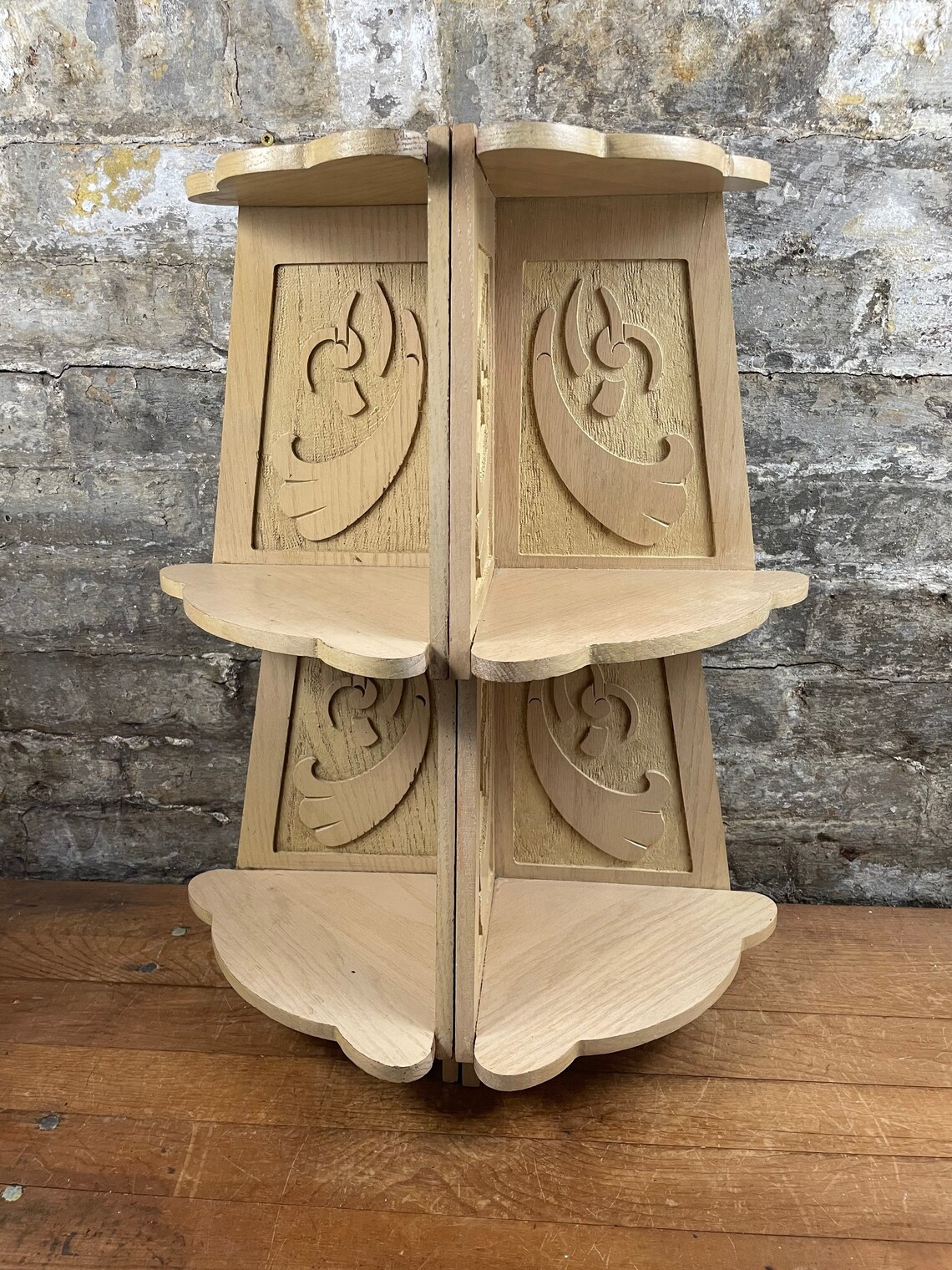 Pair of 3 Tiered Wooden Corner Display Shelves - Etsy