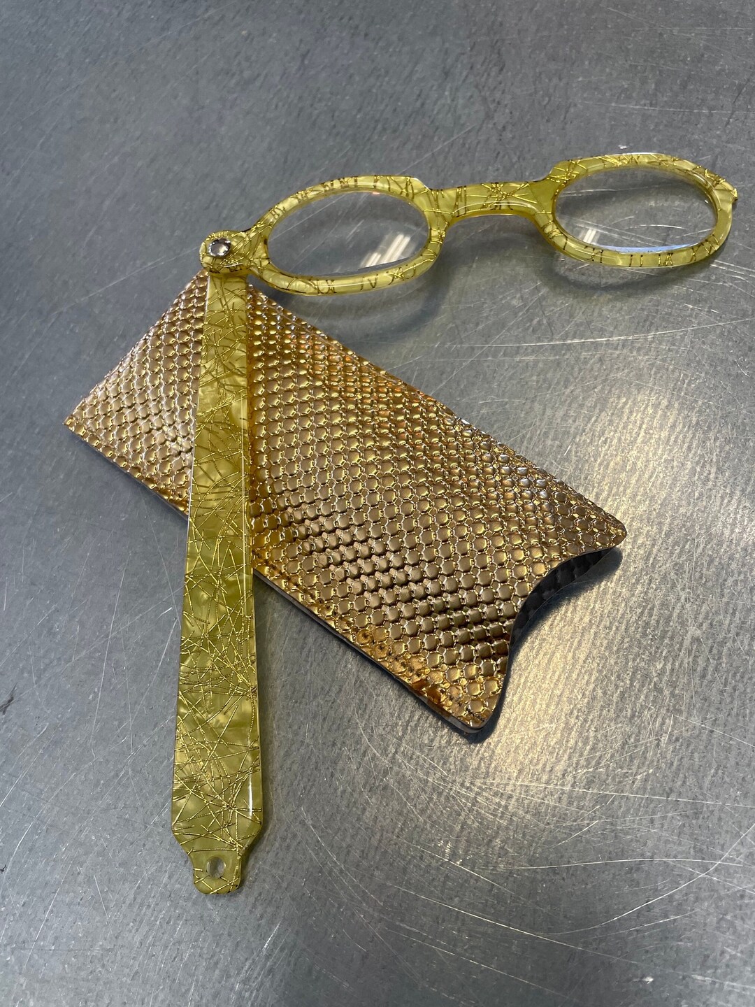 Folding Handheld Opalescent Vintage Plastic Eye Glasses - Etsy