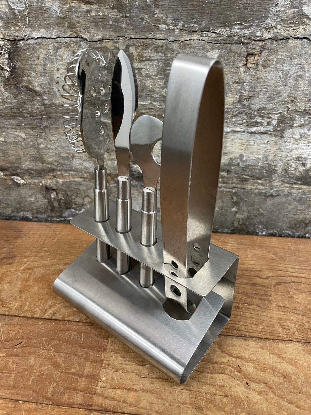 Nice Set of Stainless Steel Bar Tools With Caddy - Etsy