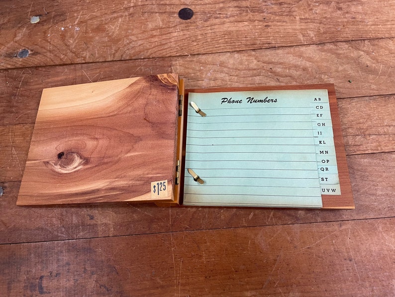 Vintage 1950s/60s Wooden Souvenir Phone Number Book From Cadillac MI - Etsy