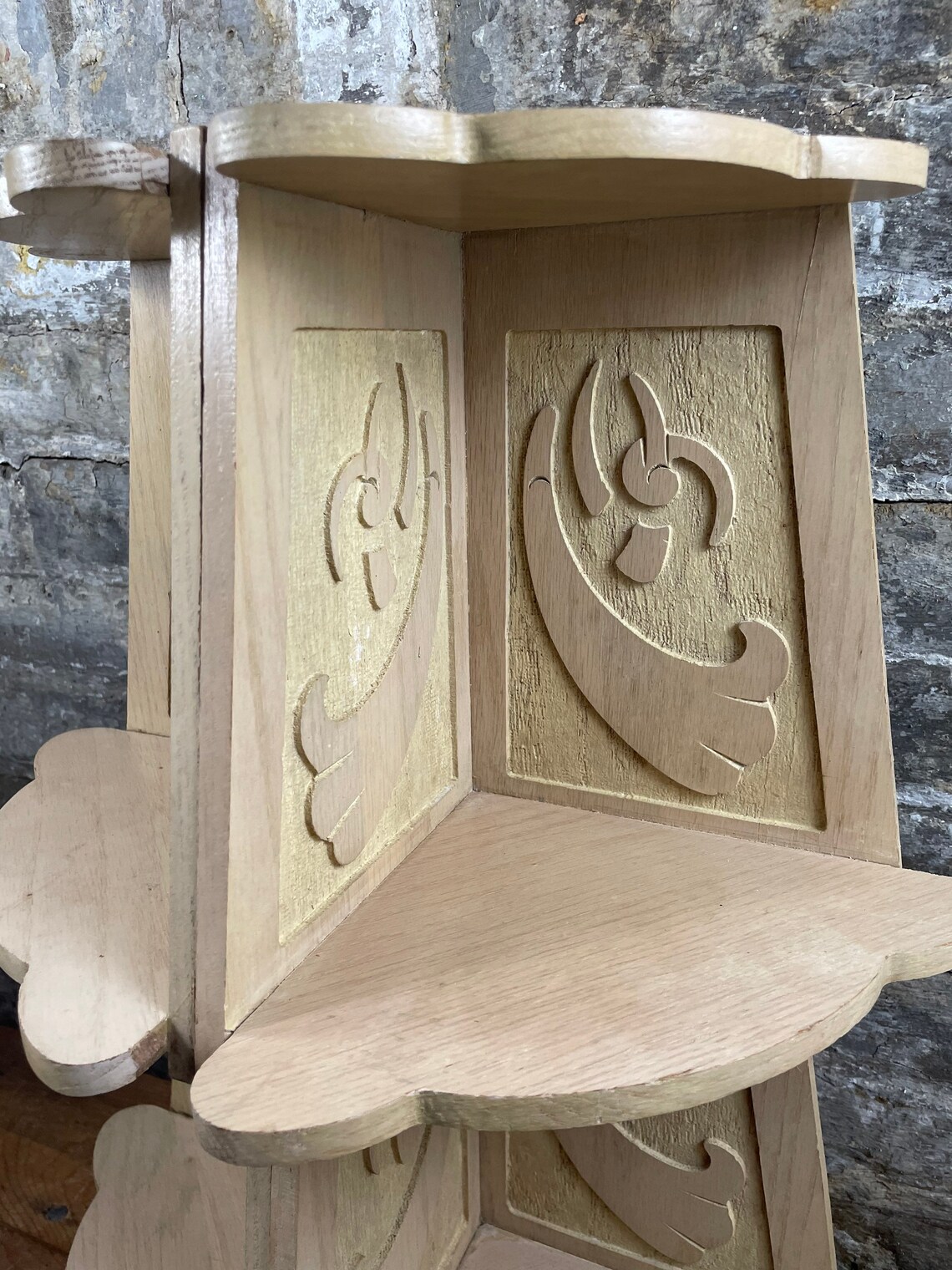 Pair of 3 Tiered Wooden Corner Display Shelves - Etsy