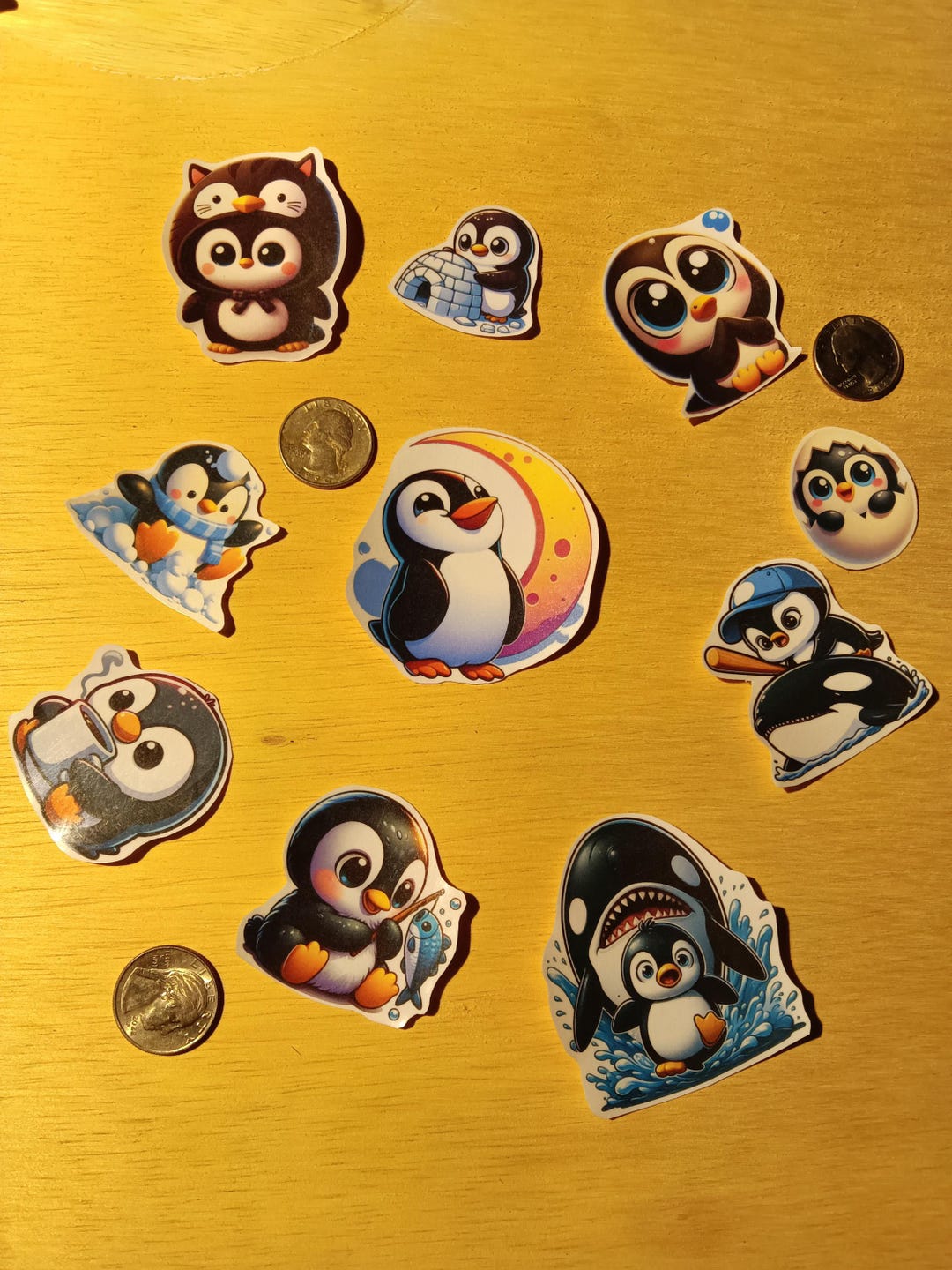 Penguin-themed Sticker Pack 10 Cute Penguin Stickers Fun Animal, Arctic ...