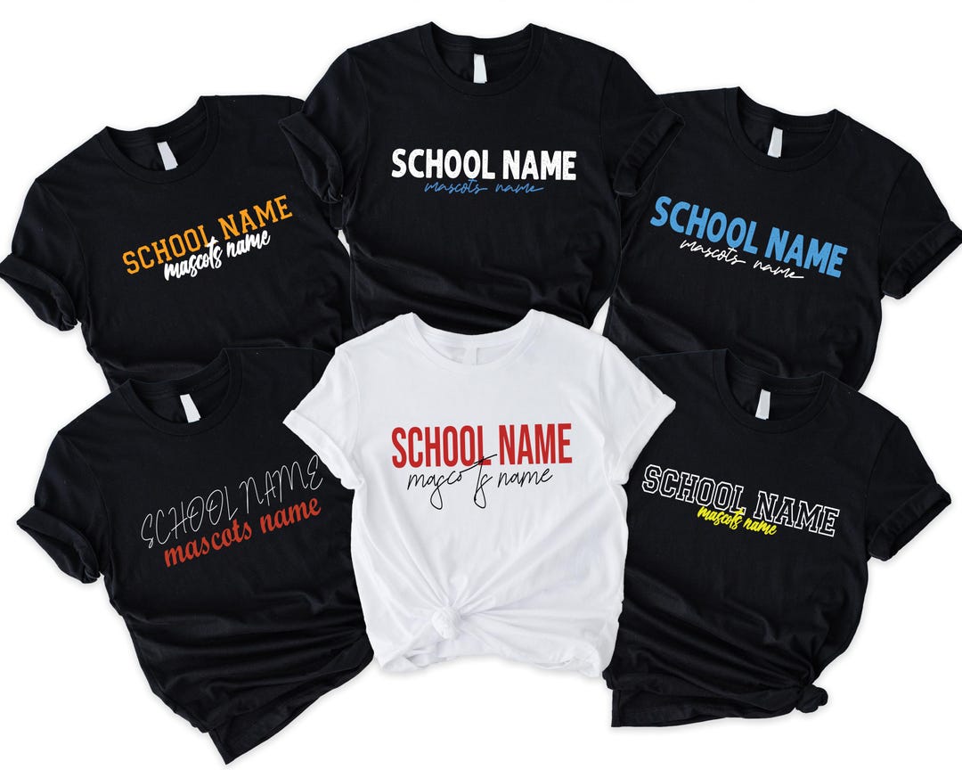 Custom School Shirt, Custom Text T-shirt, Personalized School Logo Tee ...