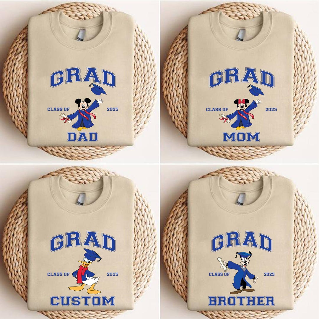 Personalized Disney Graduation Family Sweatshirt, Custom Mickey Friends ...