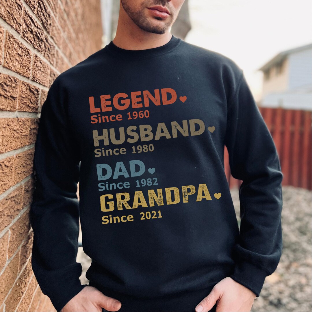Legend Husband Dad Grandpa Custom Sweatshirt, Personalized Papa Sweater ...